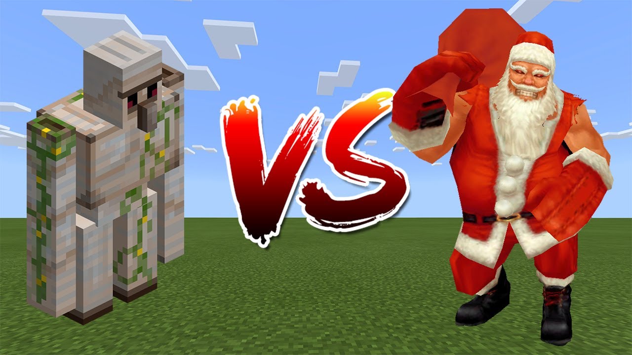 Iron Golem Vs Santa Minecraft Youtube
