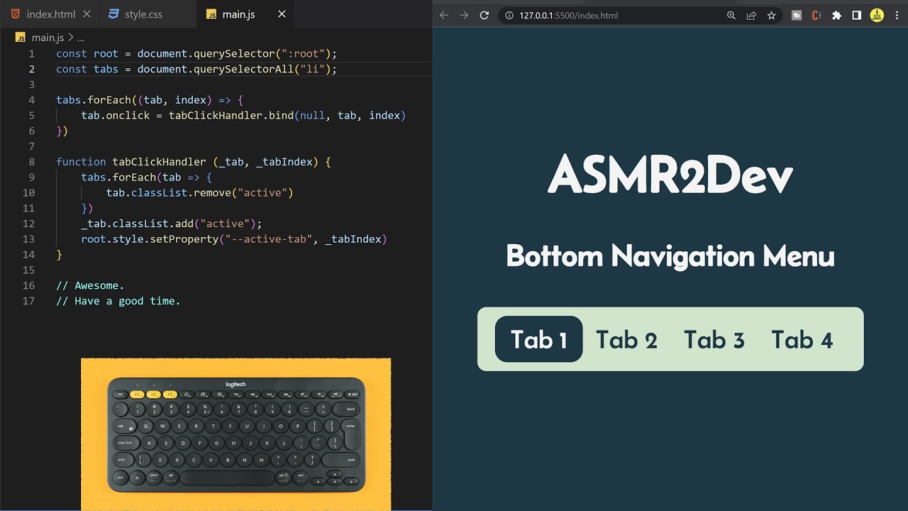 Asmr Programming Bottom Navigation Menu No Talking Youtube