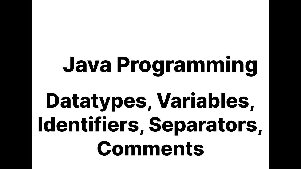 Java Programming Basics Youtube