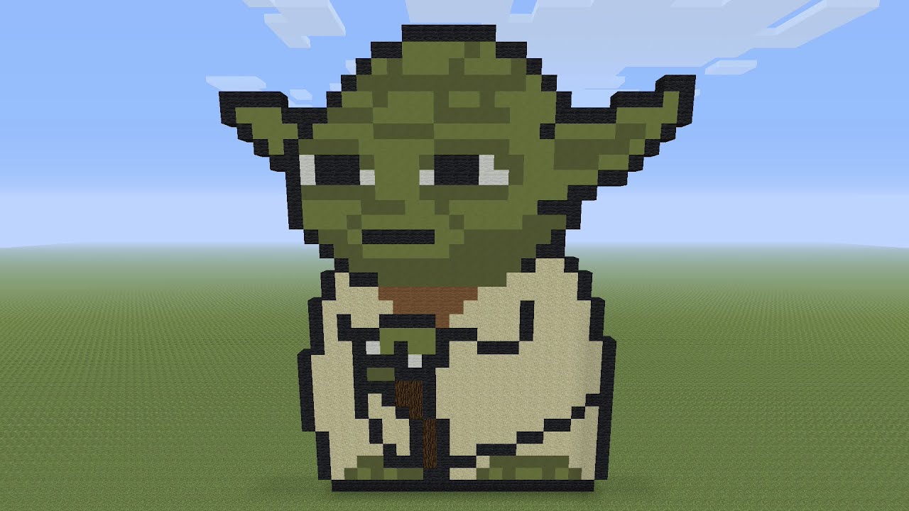 Minecraft Pixel Art Yoda Youtube