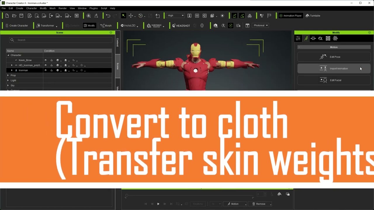 Reallusion Cc4 How To Convert An Accessory To Cloth Youtube