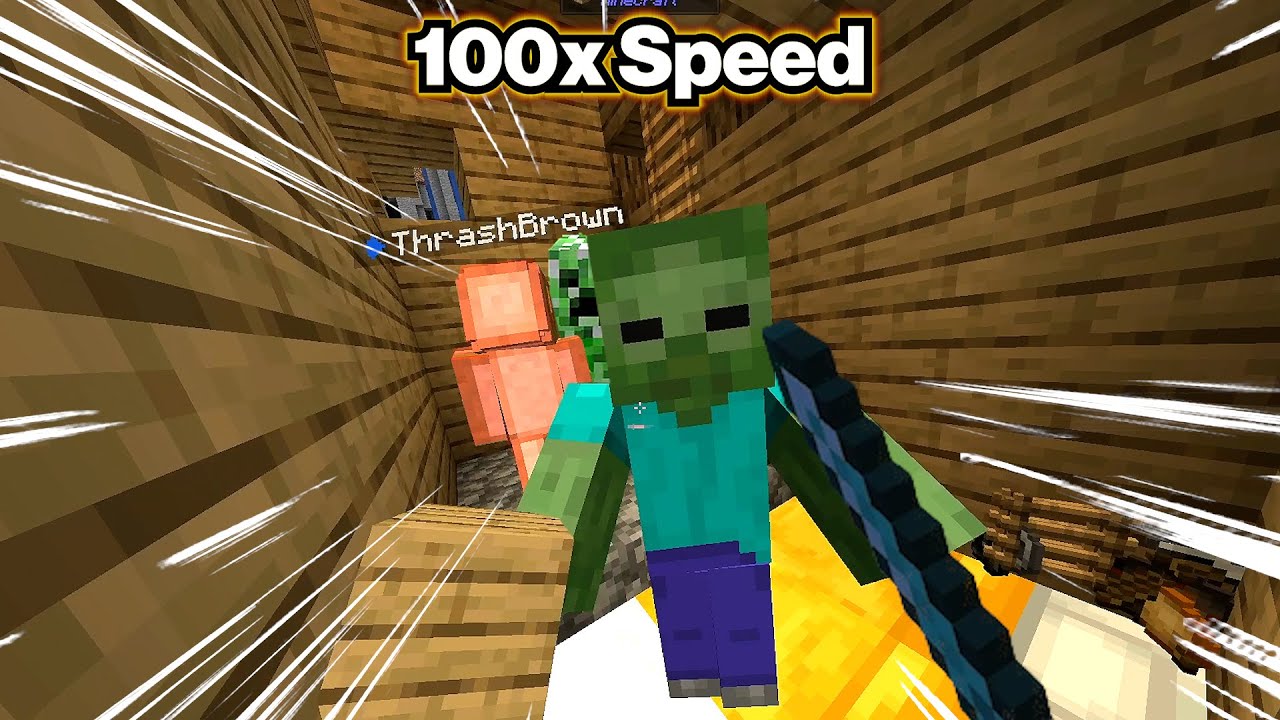 We Beat Minecraft At 100x Speed Youtube