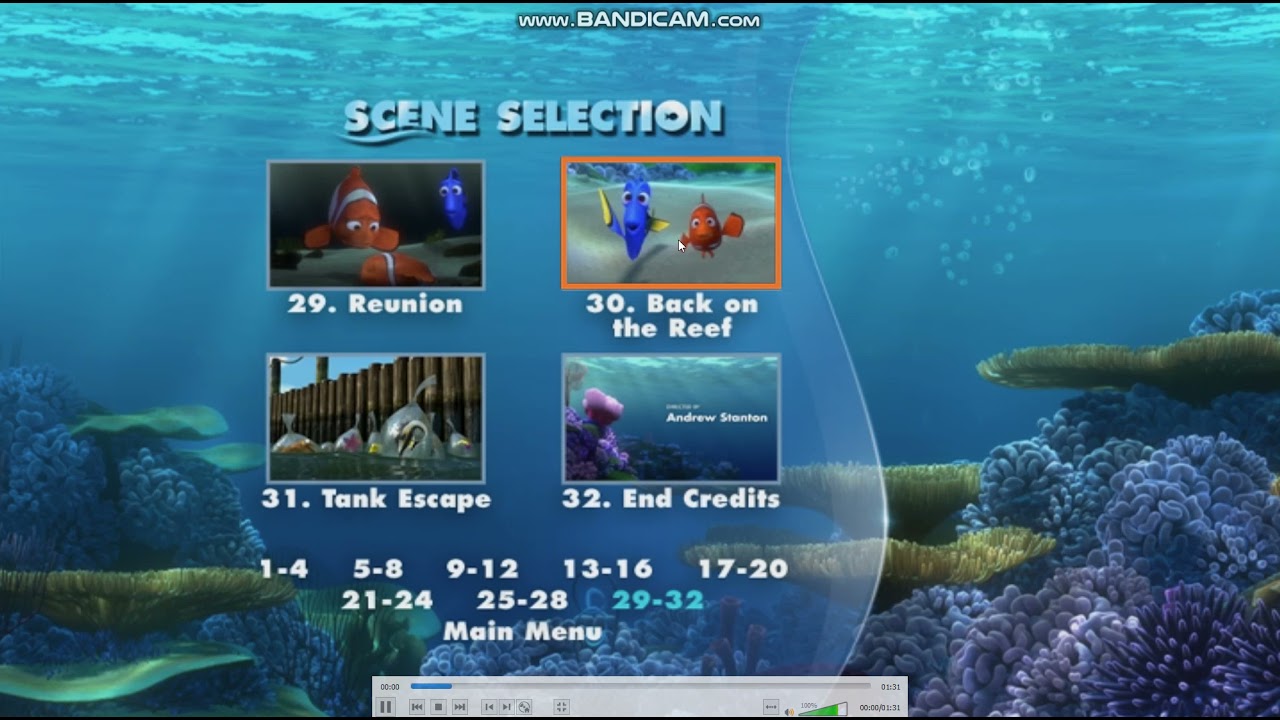 Finding Nemo 2012 Dvd Menu Walkthrough Youtube