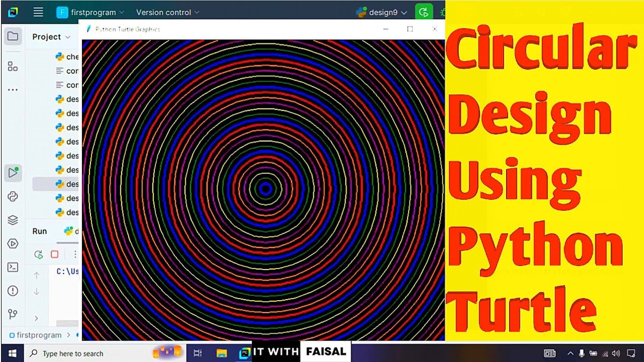Multiple Circles Design Using Python Turtle Graphics Easy Python
