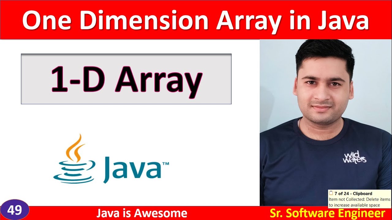 One Dimension Array In Java 1d Youtube