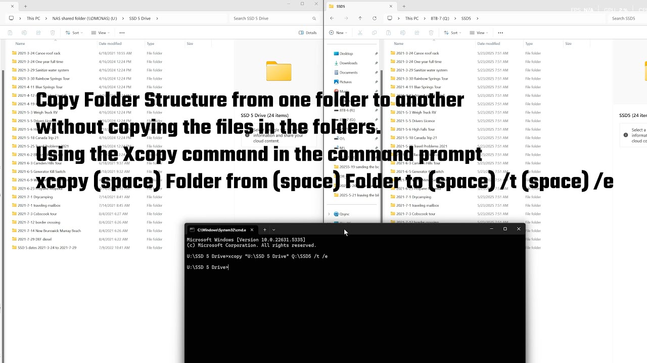 Xcopy Folder Structures Using Command Prompt Youtube