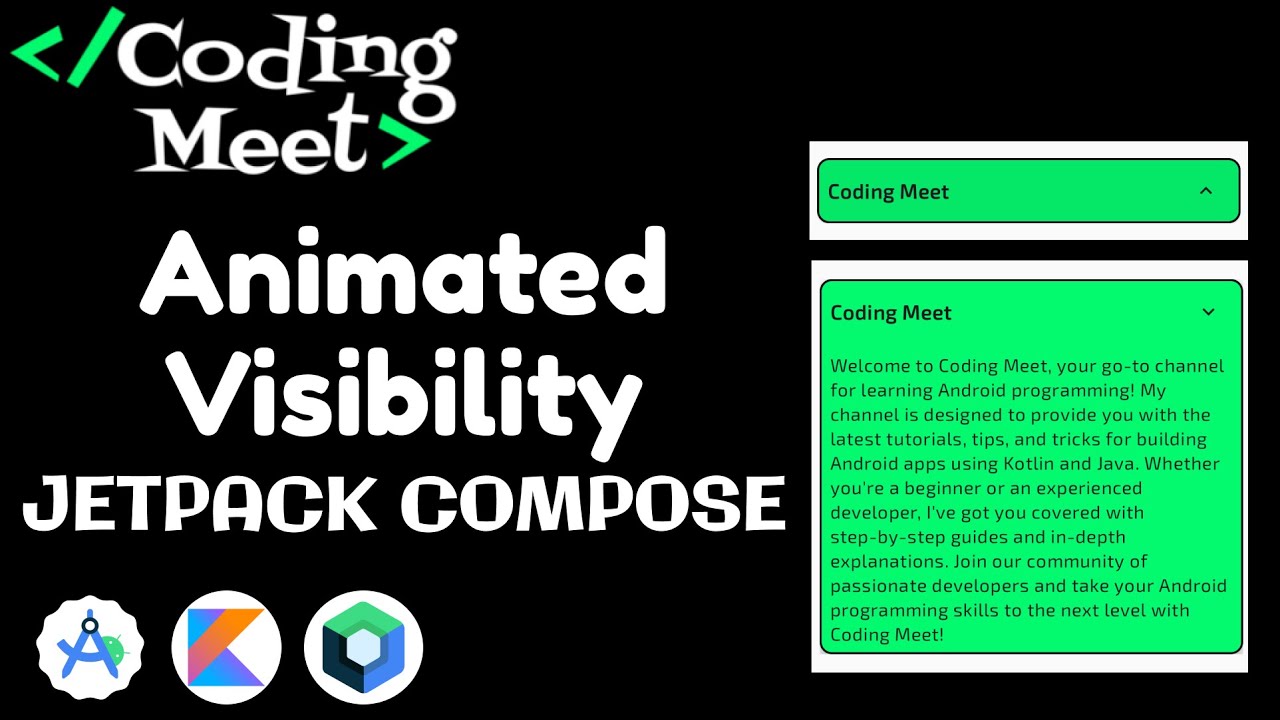Animated Visibility In Jetpack Compose Android Studio Tutorial Youtube