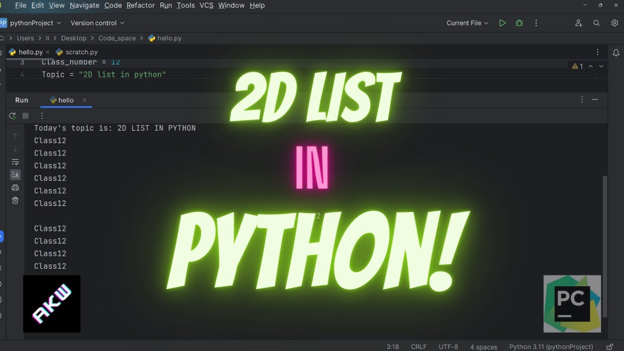 12 2d List In Python Difficulty Level Easy Youtube