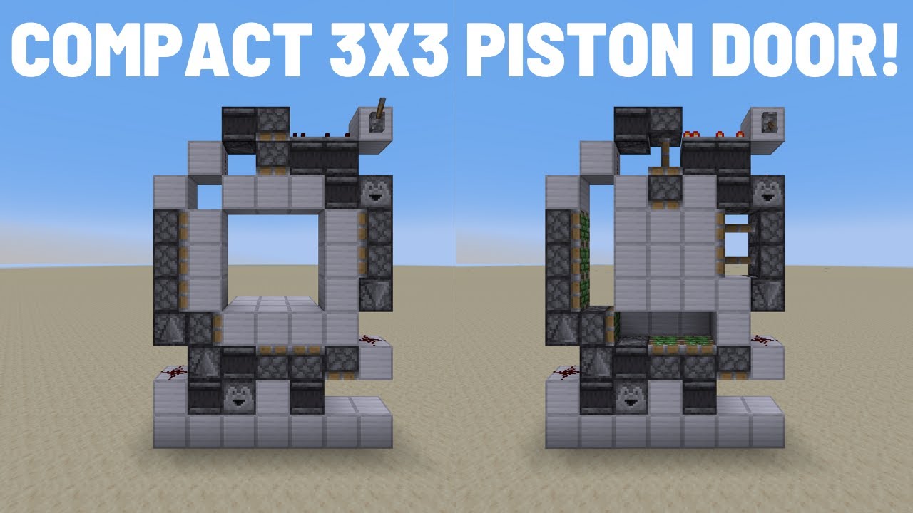 How To Make A Compact 3x3 Piston Door Minecraft Java 1 20 Youtube