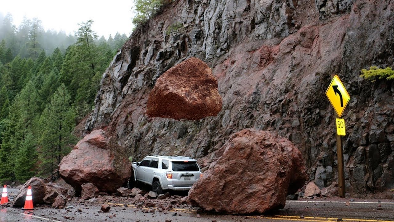 10 Massive Rock Falls Caught On Camera Youtube