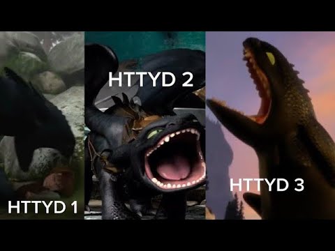 Toothless Roaring All Scenes Httyd 1 2 3 Youtube