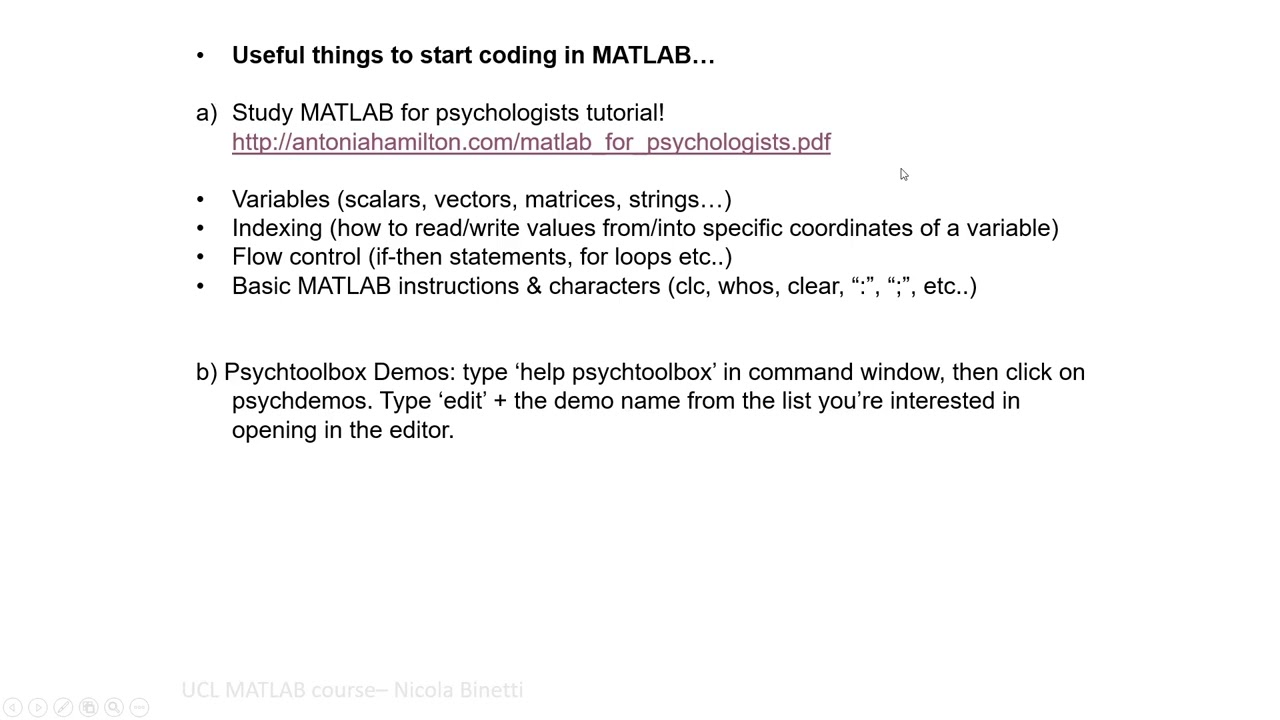 Psychtoolbox Matlab Lesson 1 Introandoverview Youtube