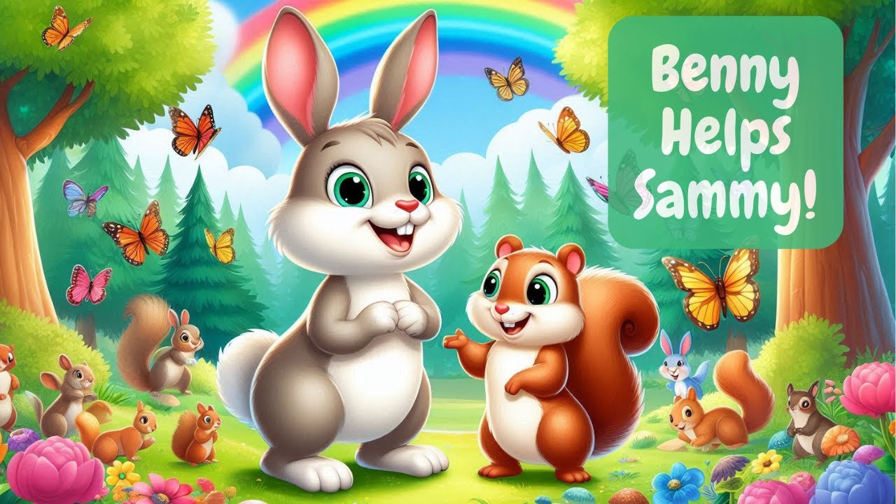 Benny The Bunny Helps Sammy The Squirrel Animated Kids Story Youtube