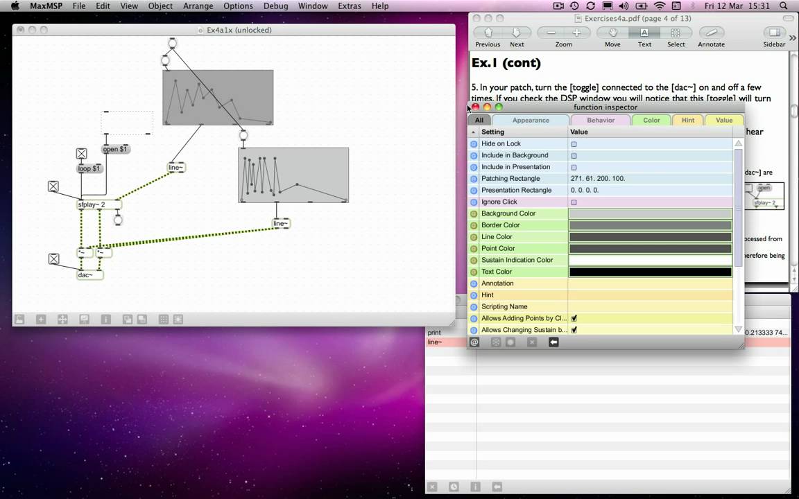 Max Msp Tutorial 04a7 Enveloping In Msp Function Line 2