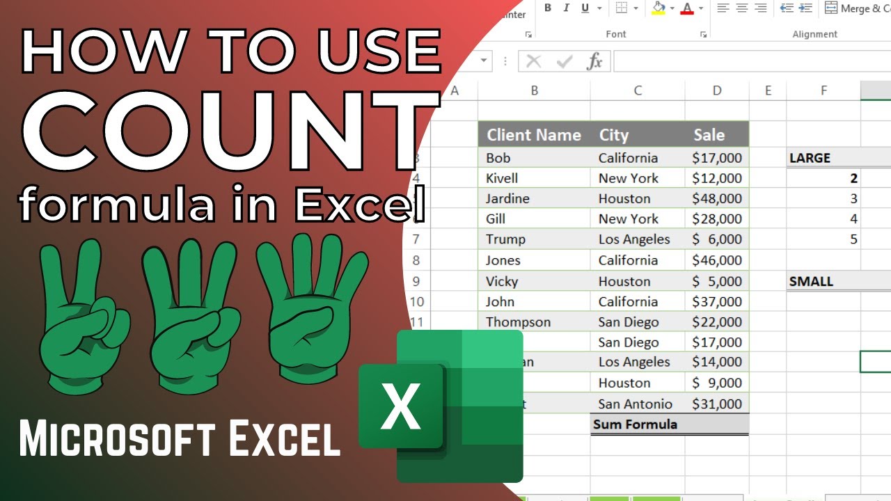 How To Use Count Function In Excel Excel Count Formula Explained