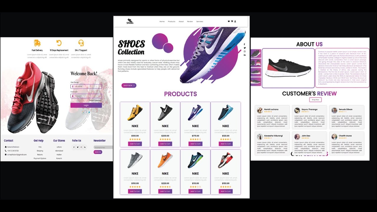 How To Make A Shoes Website Design Using Html Css Javascript