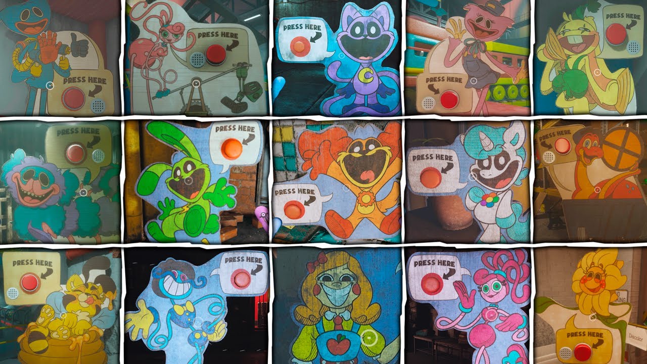 Poppy Playtime Chapter 1 2 3 All Cardboard Cutout Dialogues Youtube