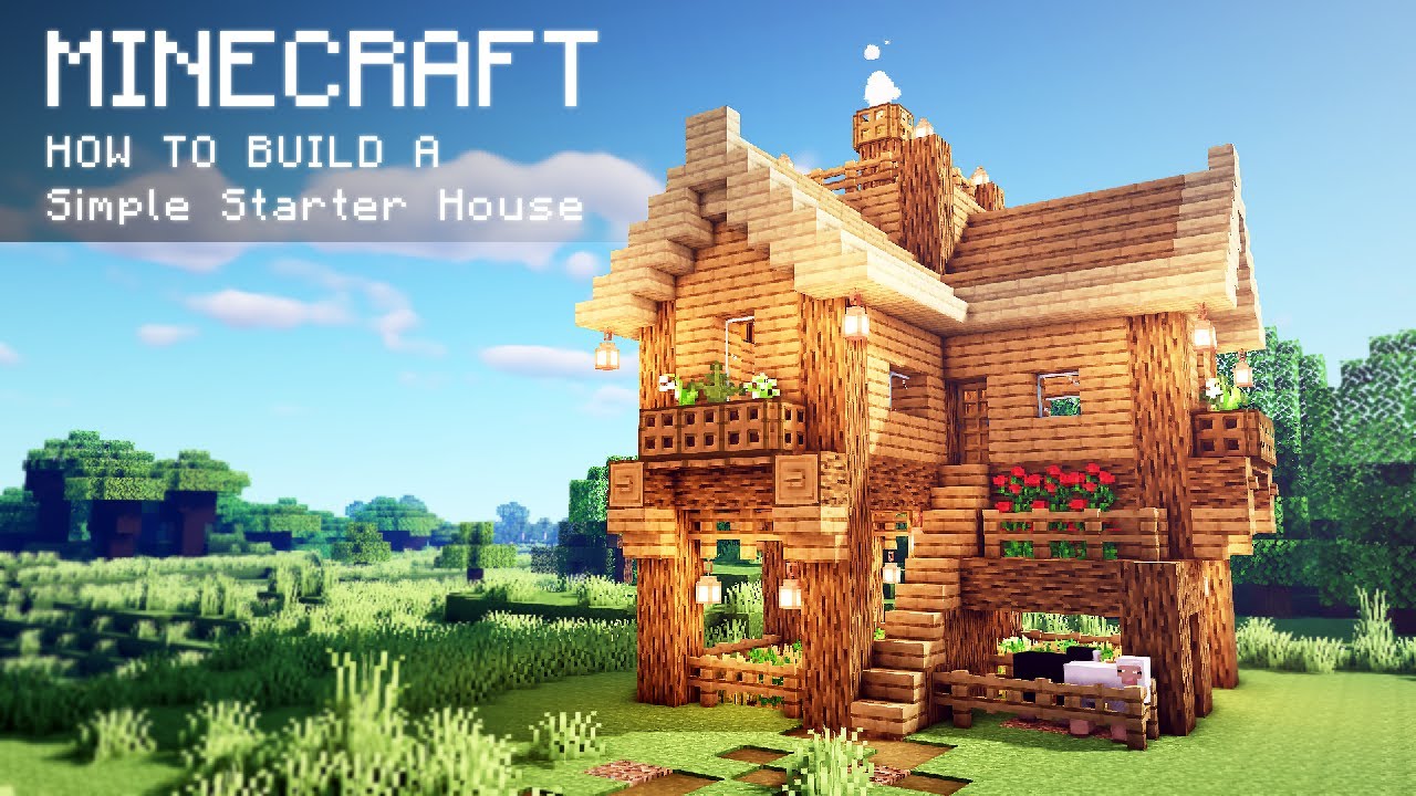 Minecraft How To Build A Simple Starter House Youtube