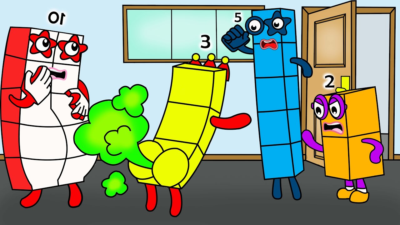 Numberblock 3 S Mischievous Fart Shocks Numberblock 10 Numberblocks