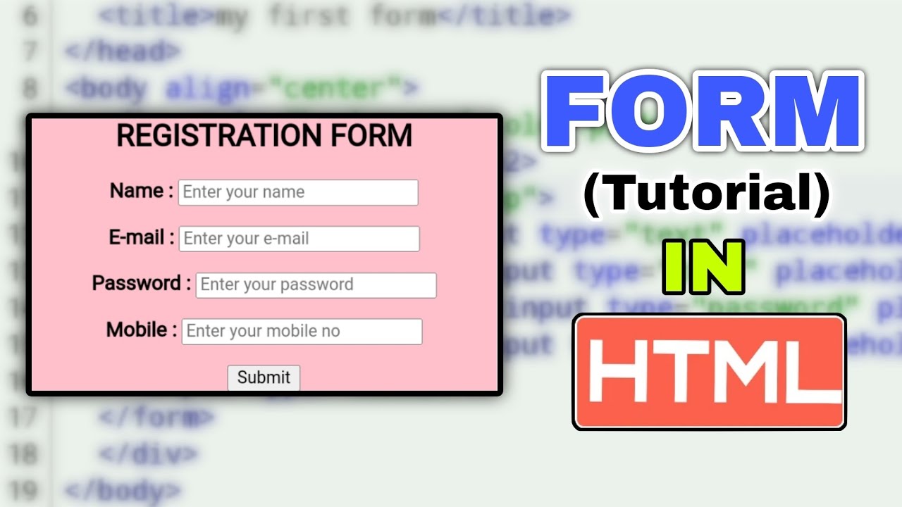Html Forms Step By Step Tutorial For Beginners Youtube