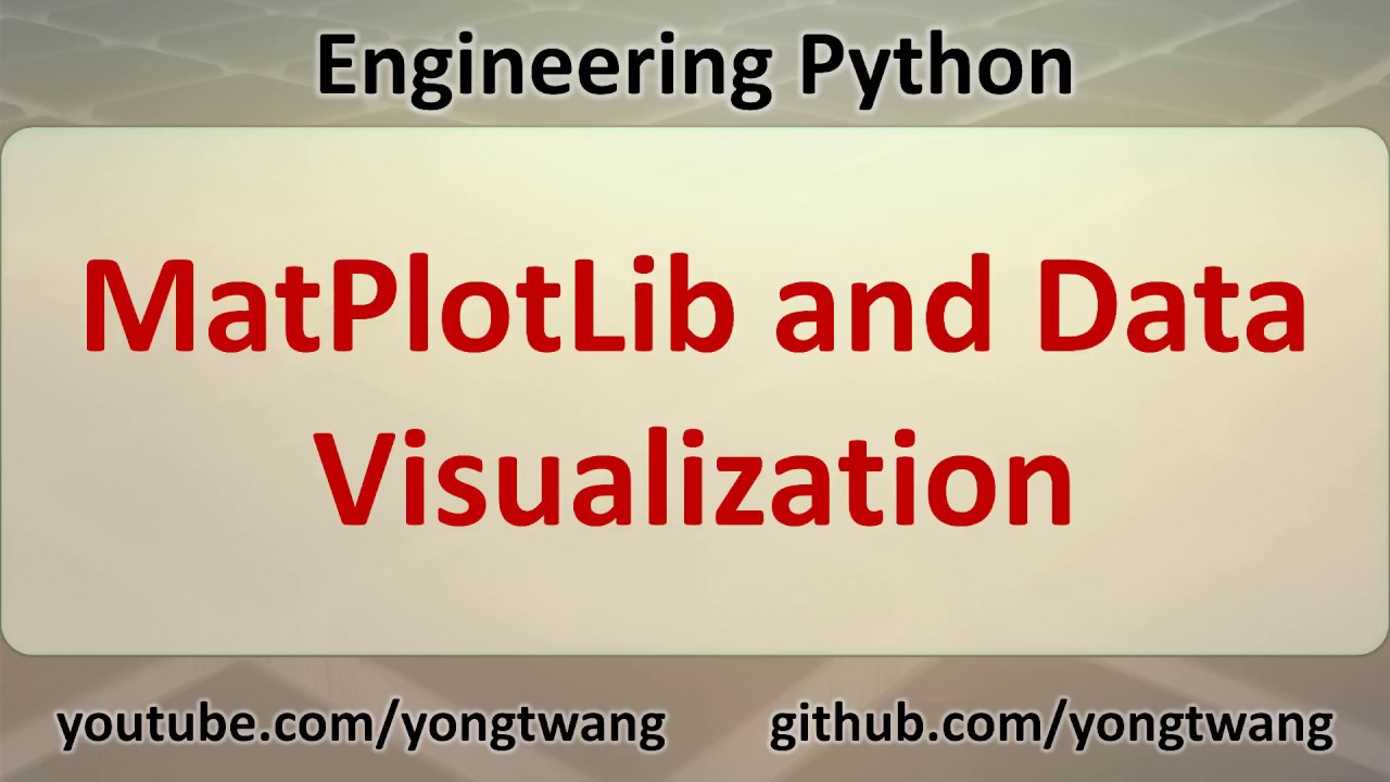 Engineering Python 15a Matplotlib And Data Visualization Youtube