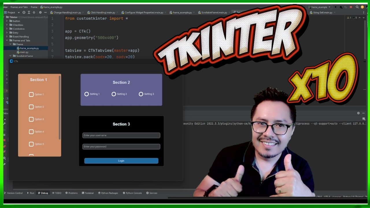 Haga Que Tkinter Se Vea 10 Veces Mejor Customtkinter Python Youtube