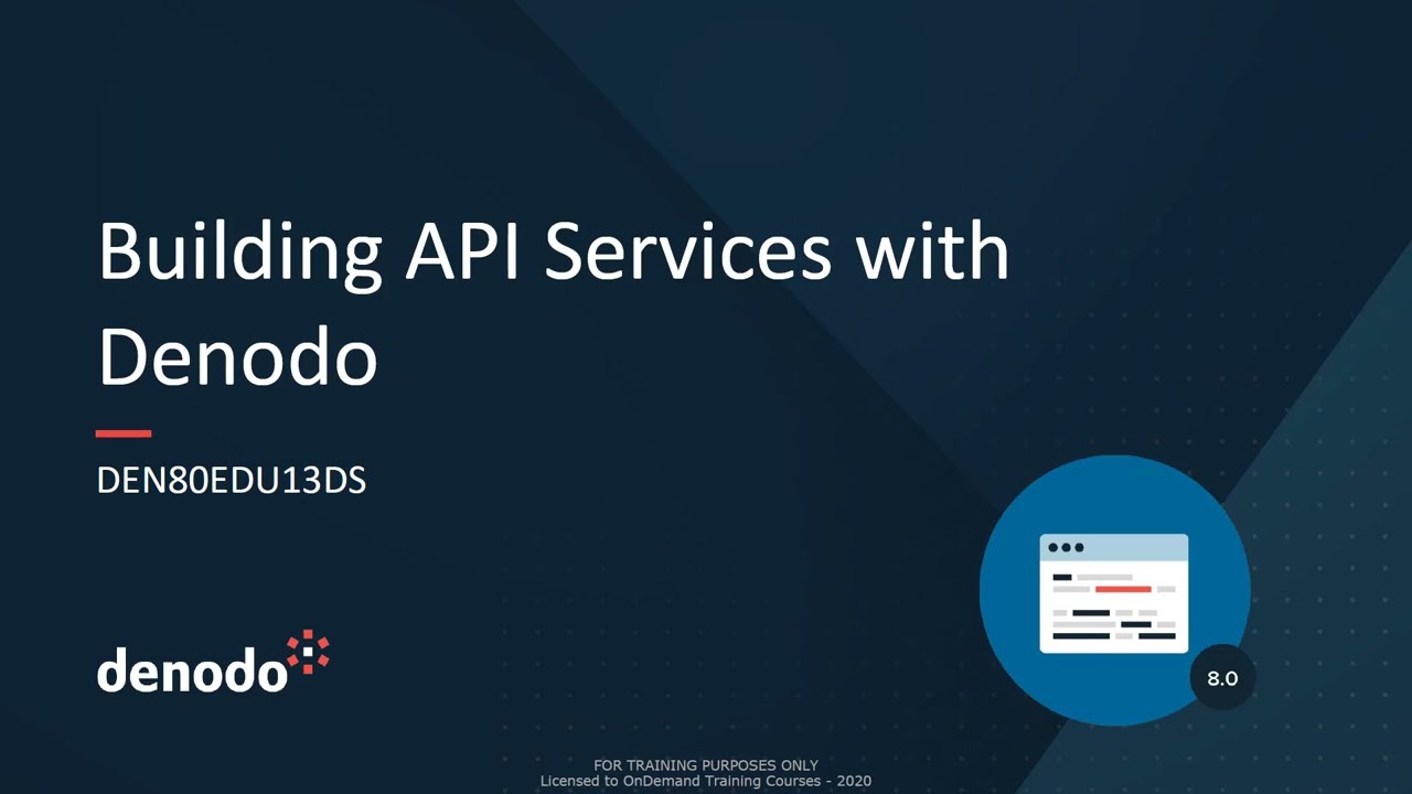 Building Api Services With Denodo Course Overview Youtube