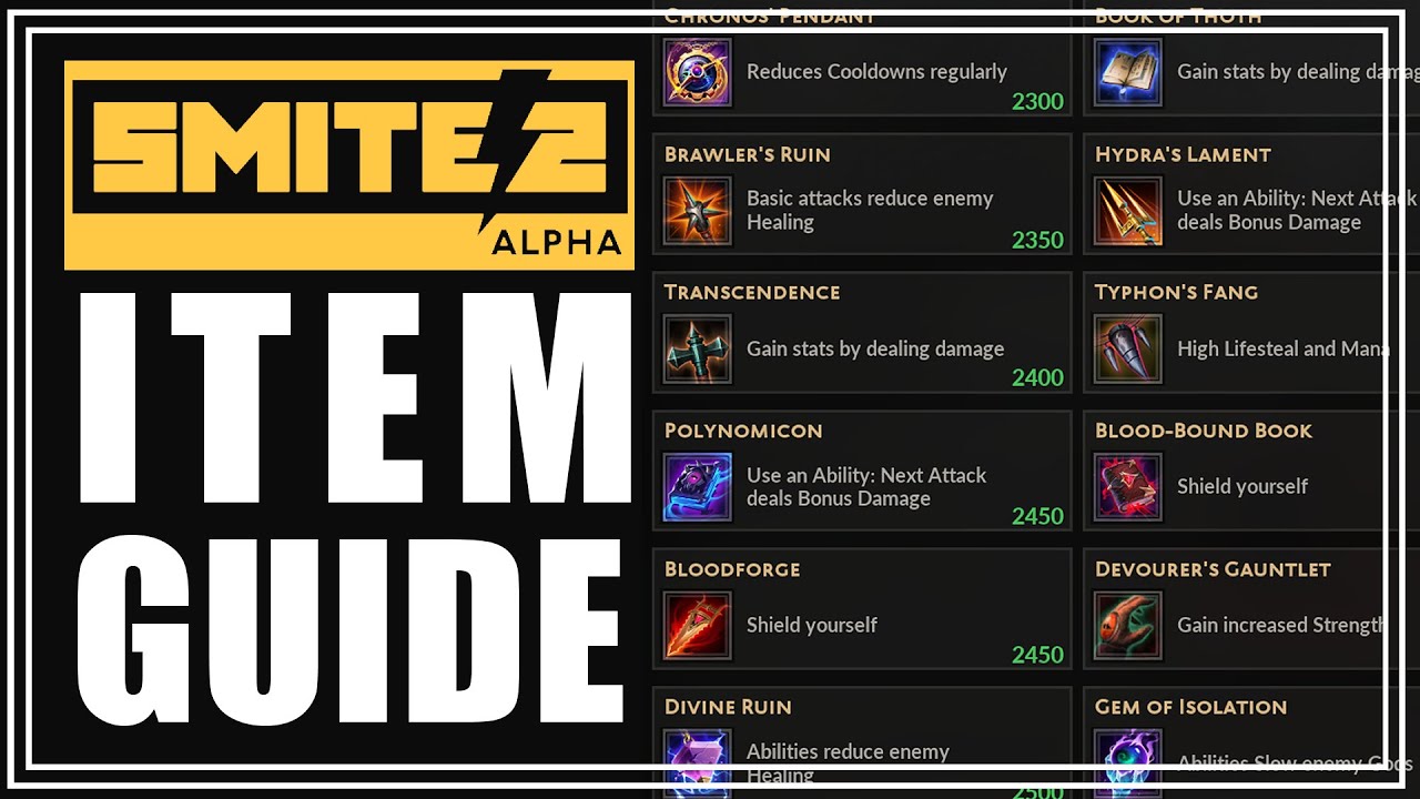Smite 2 Beginners Guide To Items And Builds Youtube