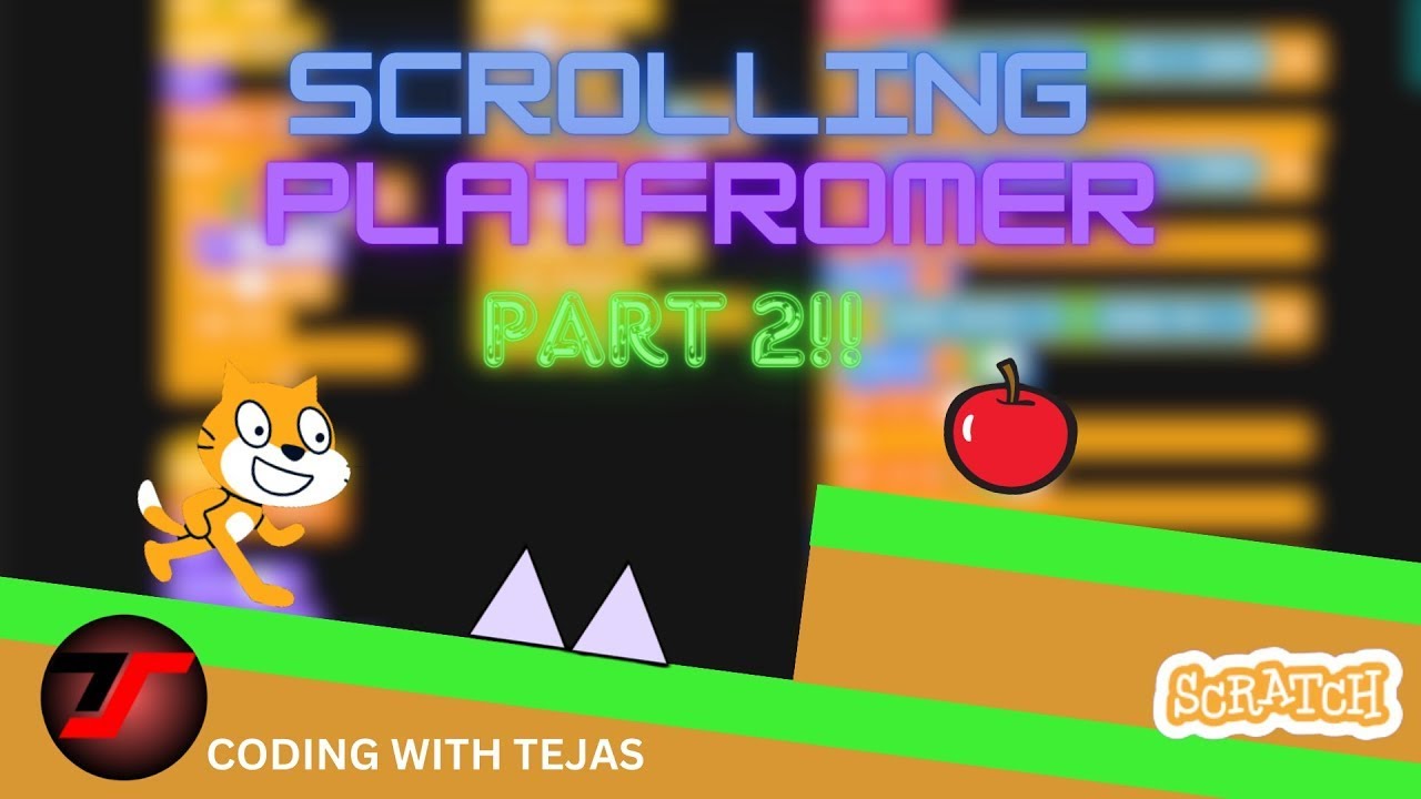 Scrolling Platformer Game On Scratch Pt 2 Scratch Coding Tutorial