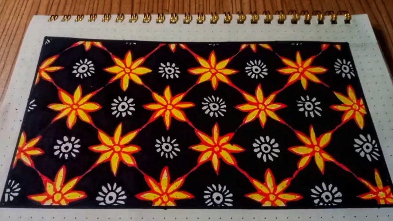 Cara Menggambar Batik Truntum Batik Bunga Flora Simple Dan Mudah