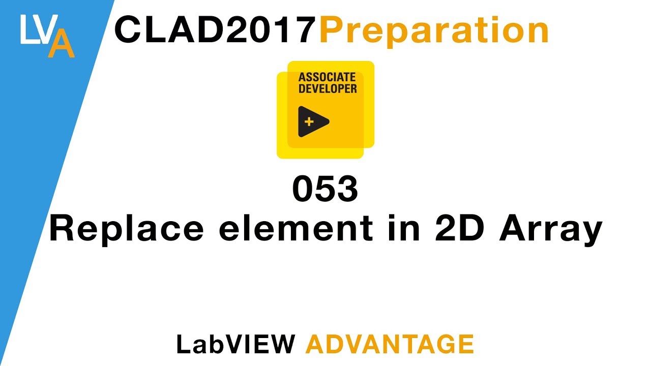Labview Clad 053 Replacing Element In 2d Array Youtube