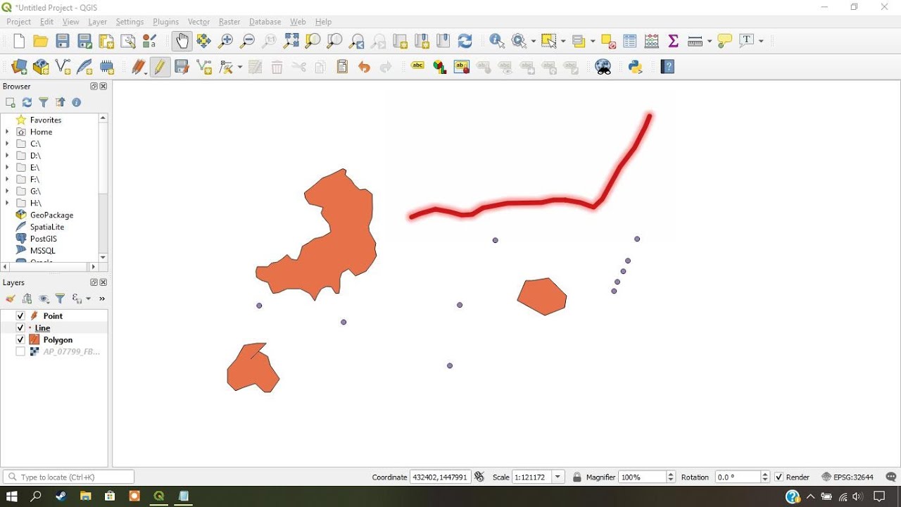 Digitizing Shapefile Point Line Polygon In Qgis Youtube