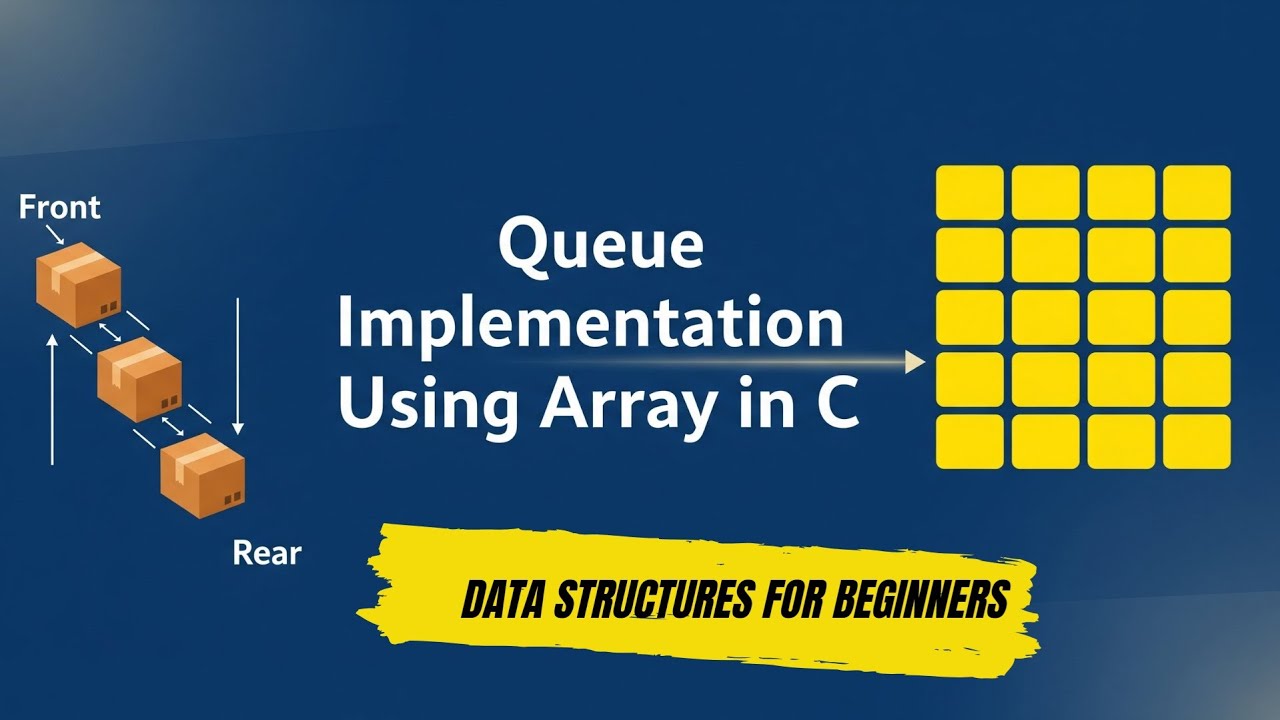 Queue Implementation Using Array In C Enqueue Dequeue Display Youtube