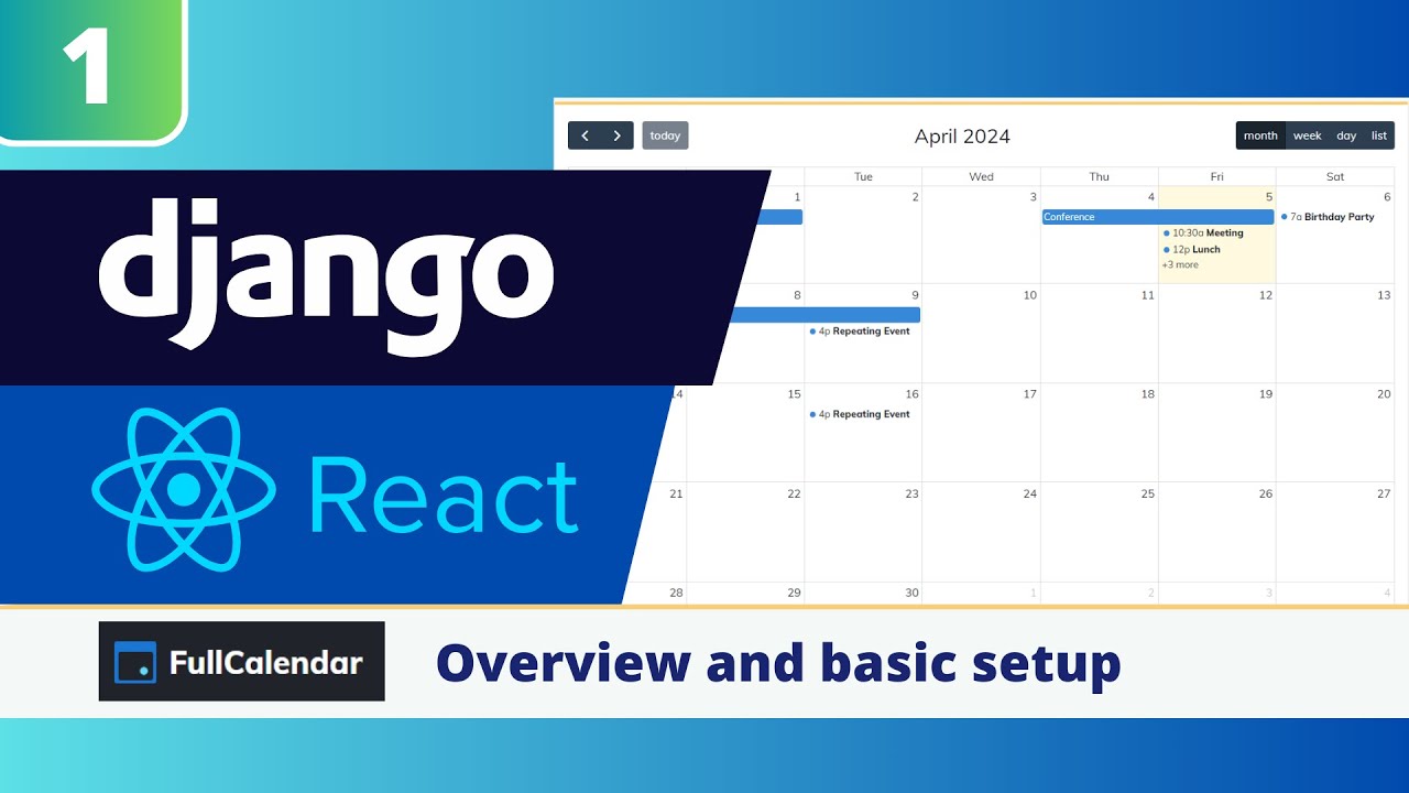 Django React Fullcalendar Tutorial 1 Overview And Basic Setup Of