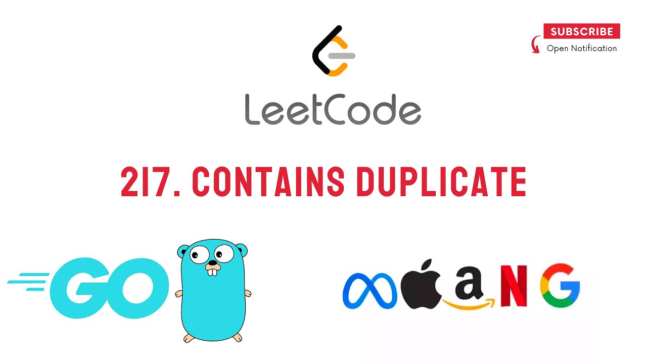 Leetcode 217 Contains Duplicate Golang Youtube