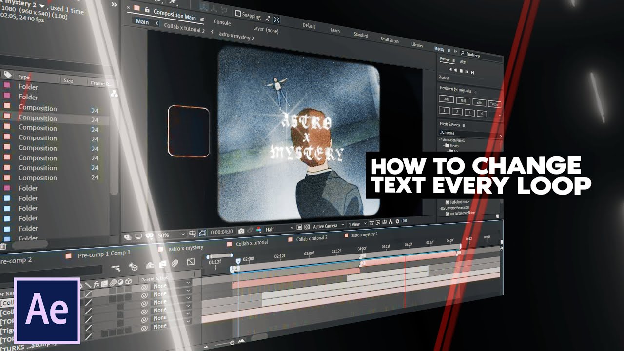 How To Change Text Effects Each Loop â Adobe After Effects Tutorial Amv