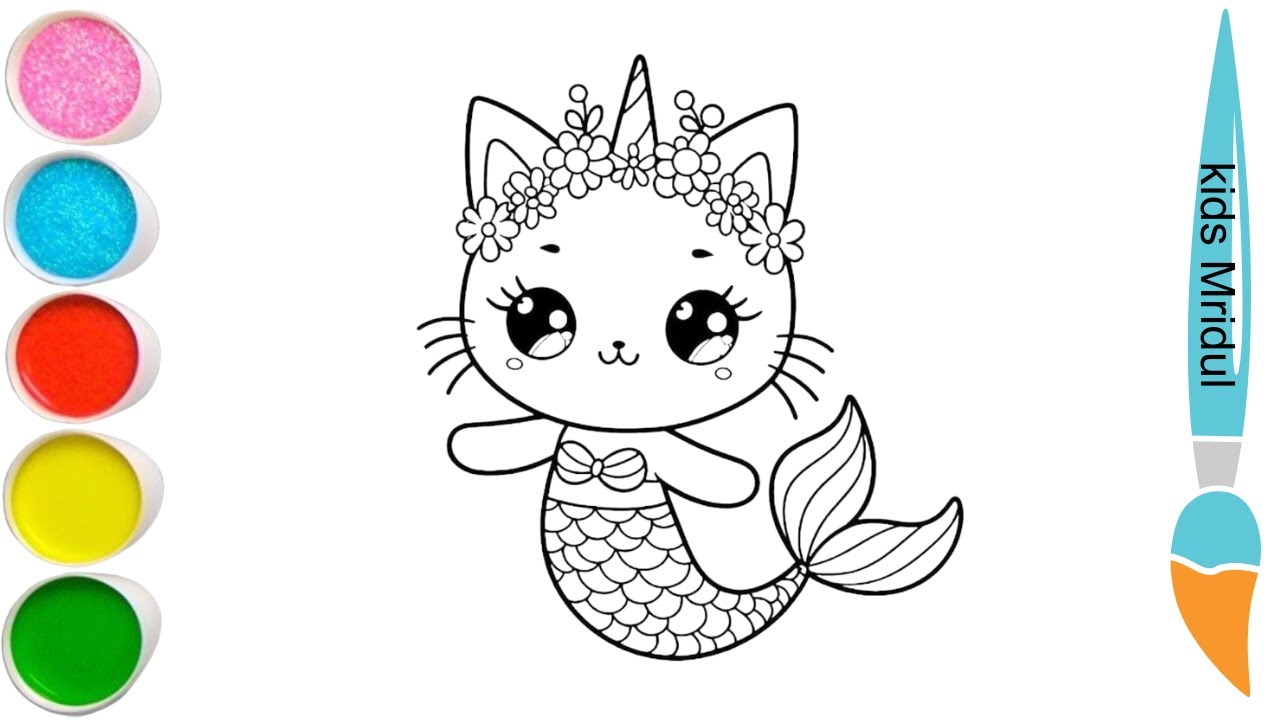 Easy Unicorn Mermaid Drawing Tutorial For Kids Step By Step Drawing