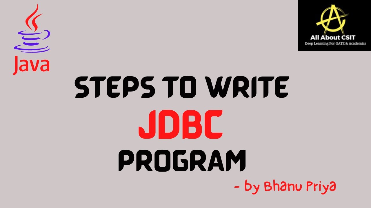 Connecting Java Application And Data Base Using Jdbc Program Lec 3