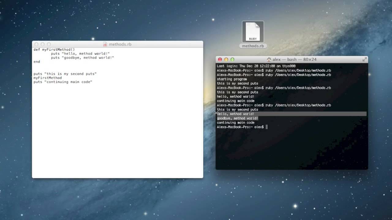 Ruby Tutorial 9 Methods Youtube