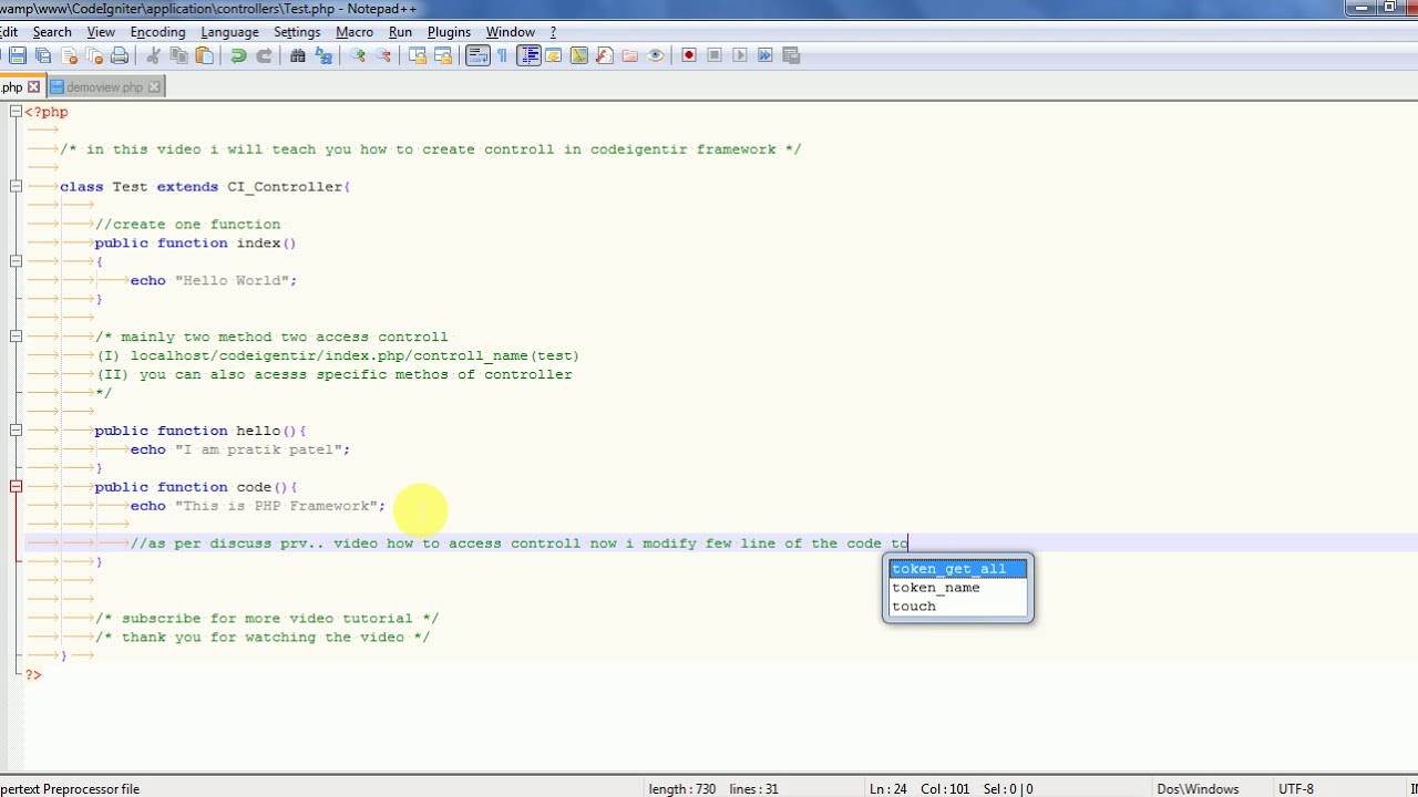 View In Codeigniter Framework Youtube