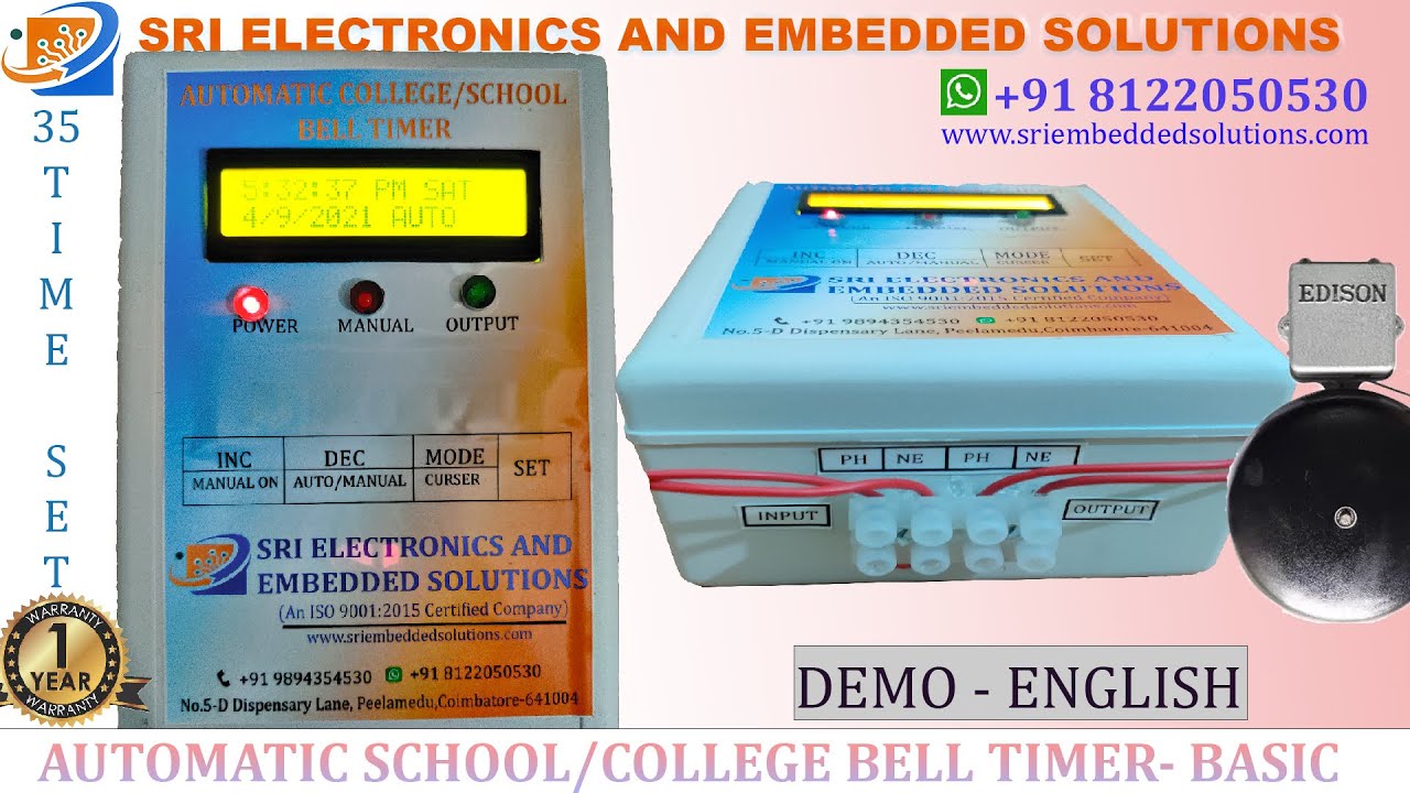 Automatic School Bell Timer Basic Model Demo And Working Video