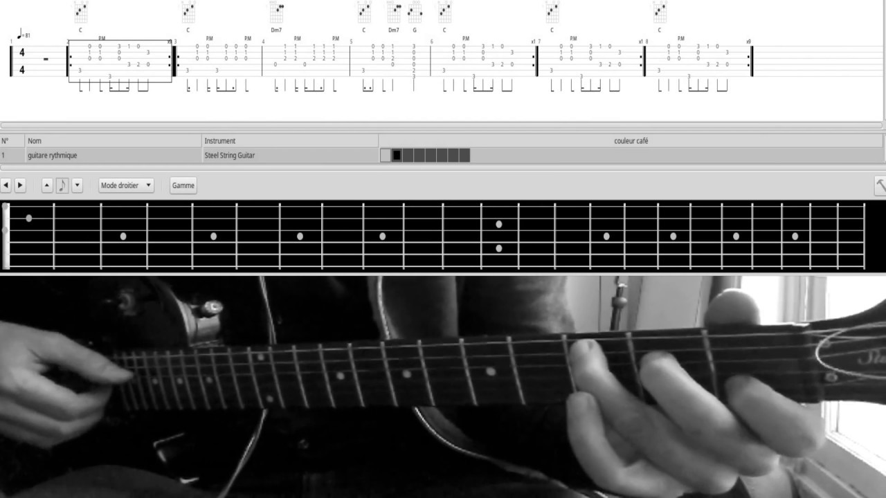 Vidéotab Guitar Chords Couleur Café Accompagnement Arrangé Acordes