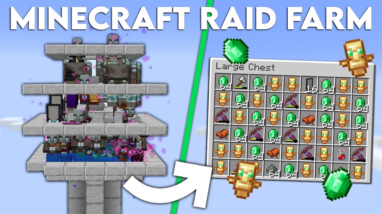 Minecraft Best Raid Farm 3600 Emerald Per Hour Raid Farm Tutorial