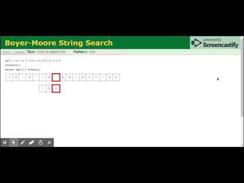 Boyer Moore String Search Visualization Youtube