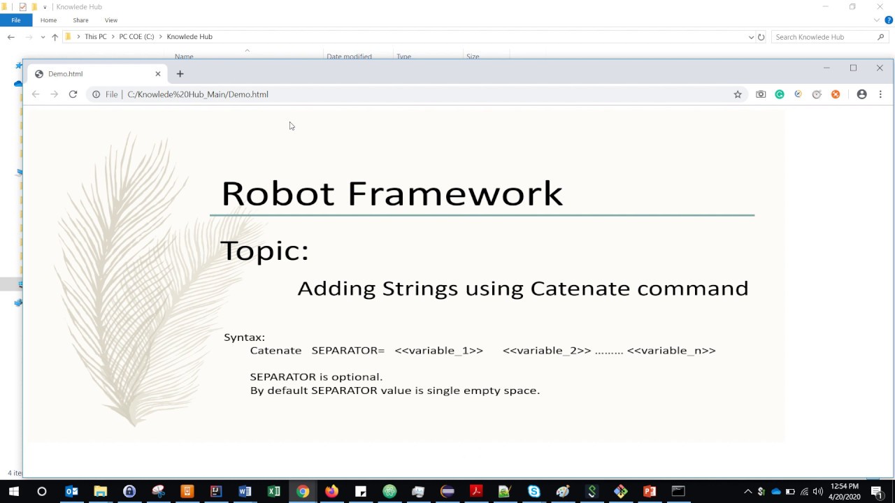 Robot Framework String Catenate Youtube