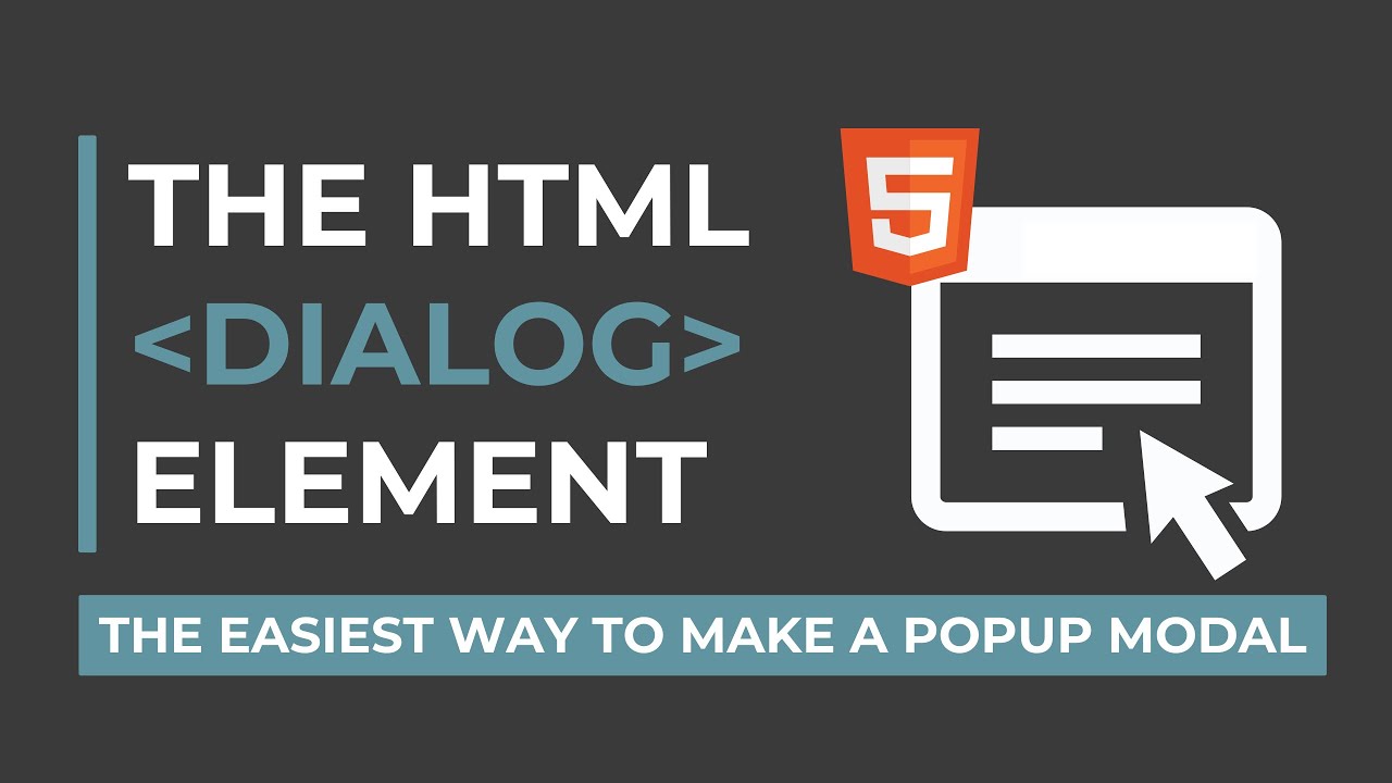 Exploring The Html Dialog Element Youtube