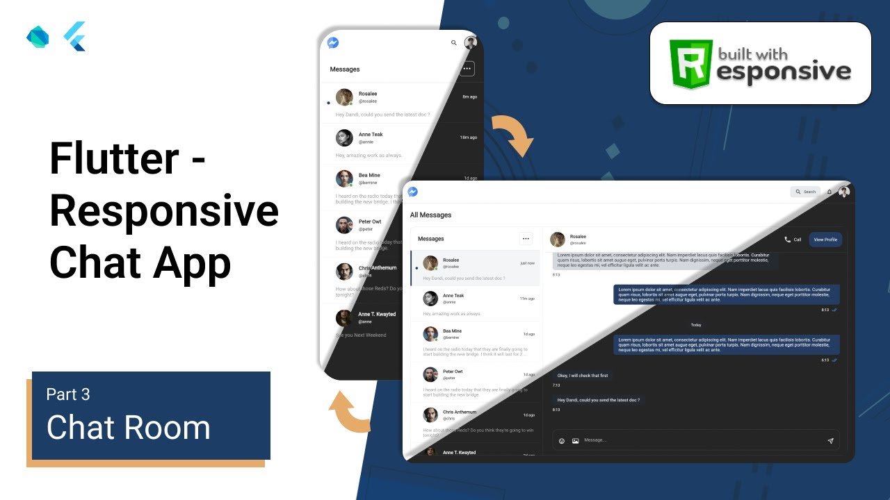Flutter Ui Responsive Chat Messaging App Dark And Light Theme