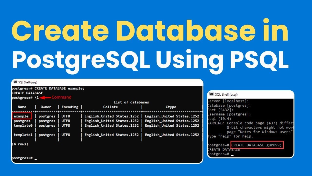 How To Create Database In Postgresql Using Psql Sql Shell 2025