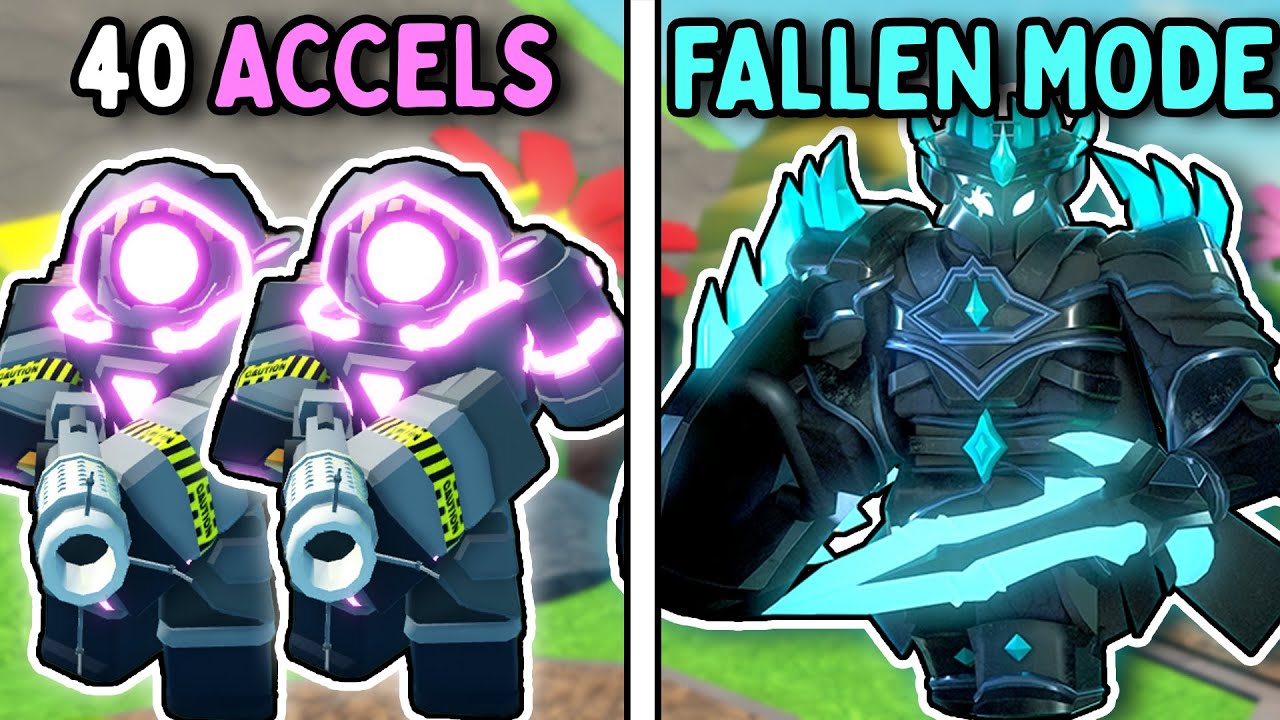 40 Accelerators Vs Fallen Mode Roblox Tower Defense Simulator Youtube