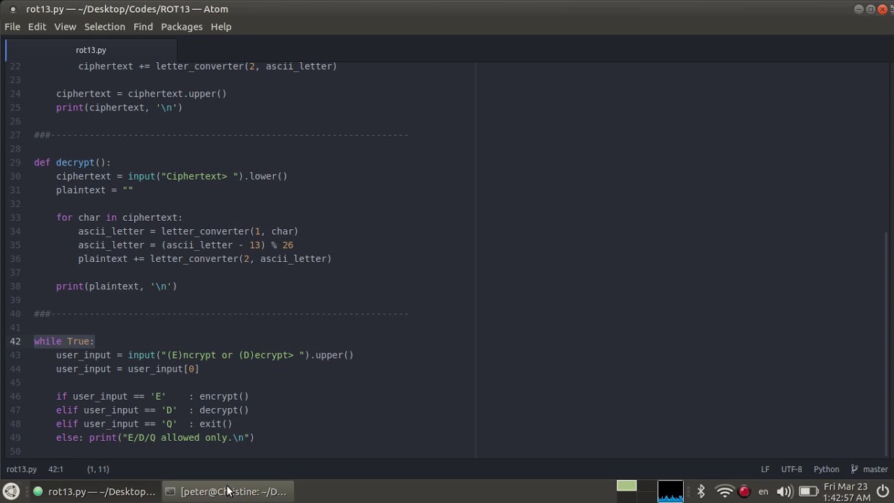 Rot13 Cipher Code In Python Youtube